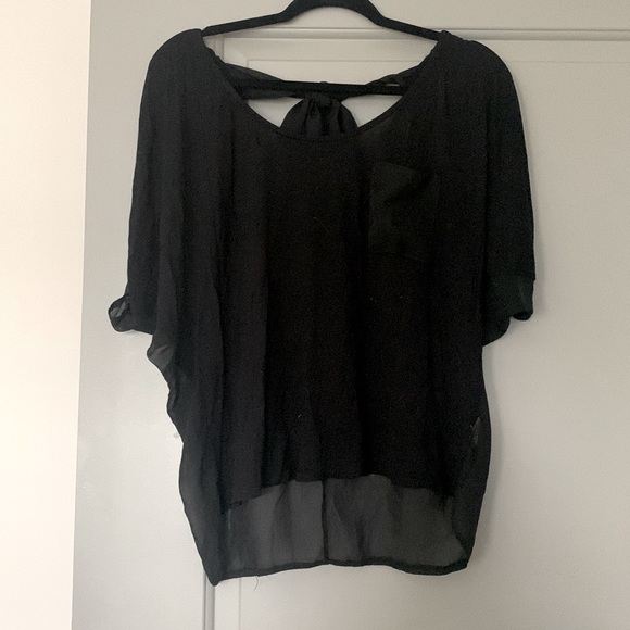 Atmosphere | Tops | Atmosphere Oversized Black Top With Sheer Back ...